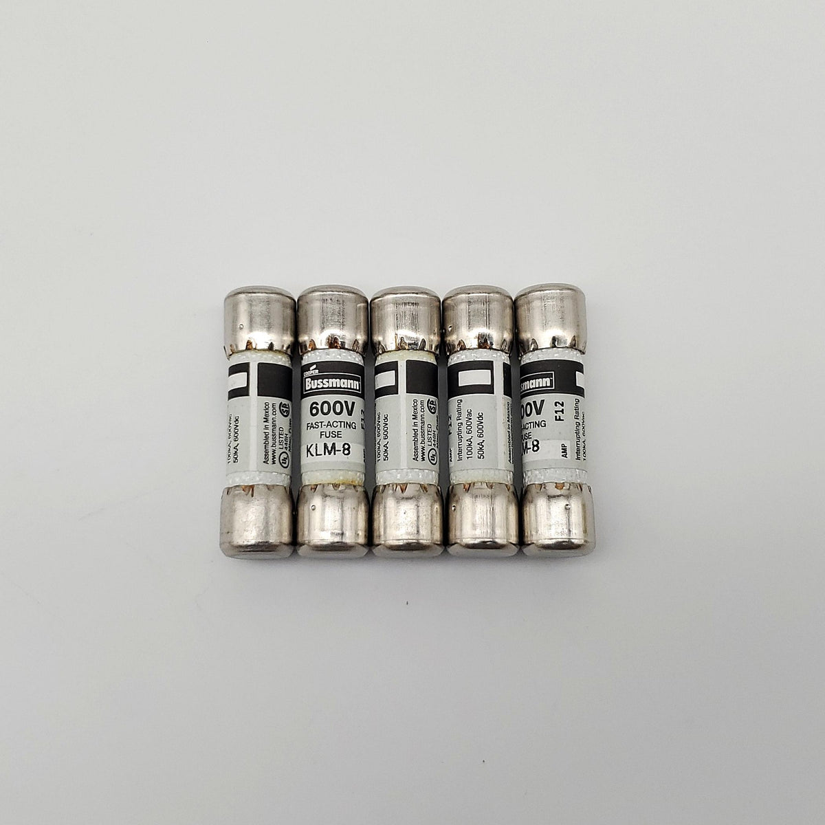 Bussmann KLM-8 Fuses 8A 600V Fast Acting Limitron Melamine Pack of 5 ...