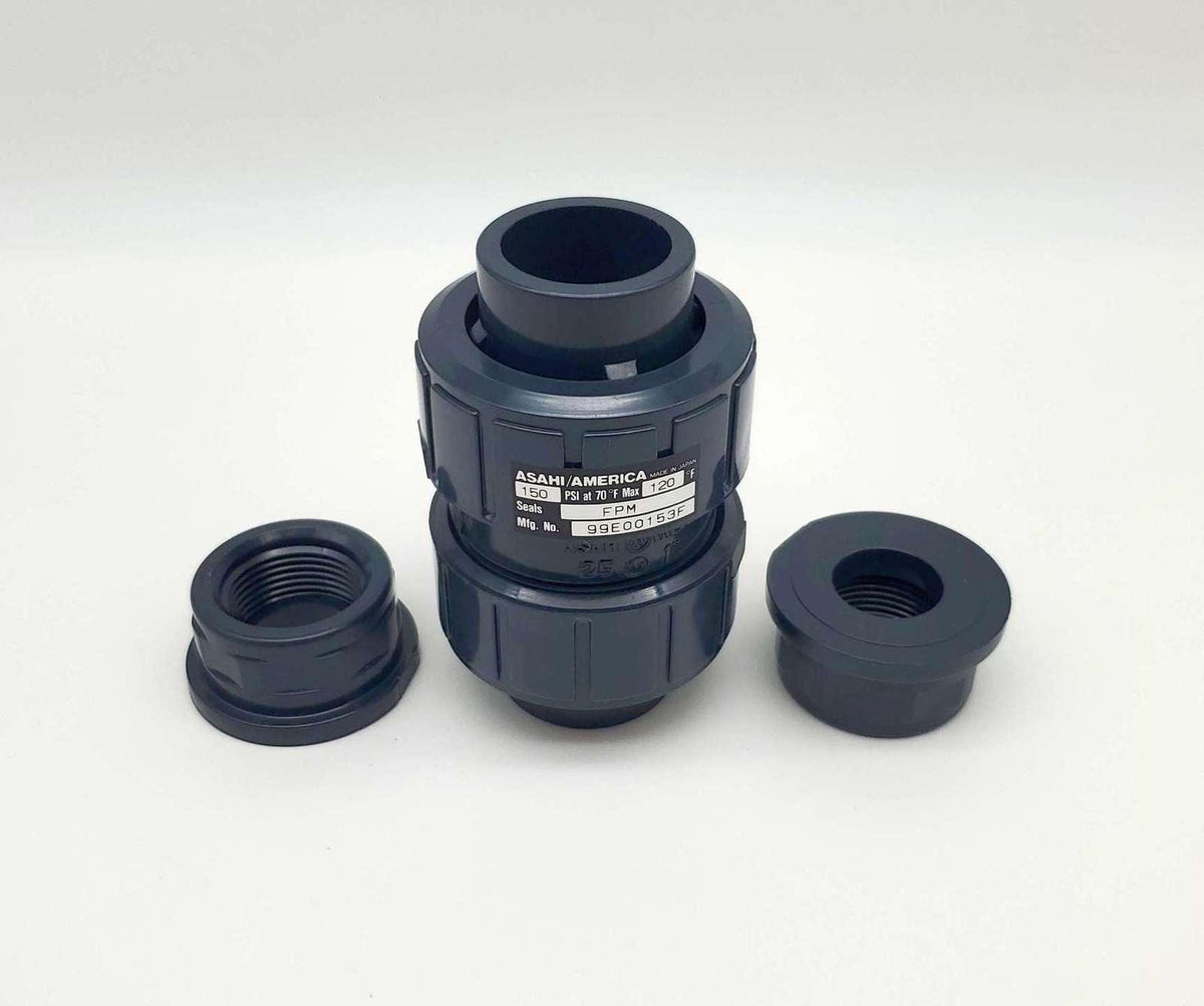 Asahi America 1" True Union Ball Check Valve PVC FKM Seal 150 PSI ...