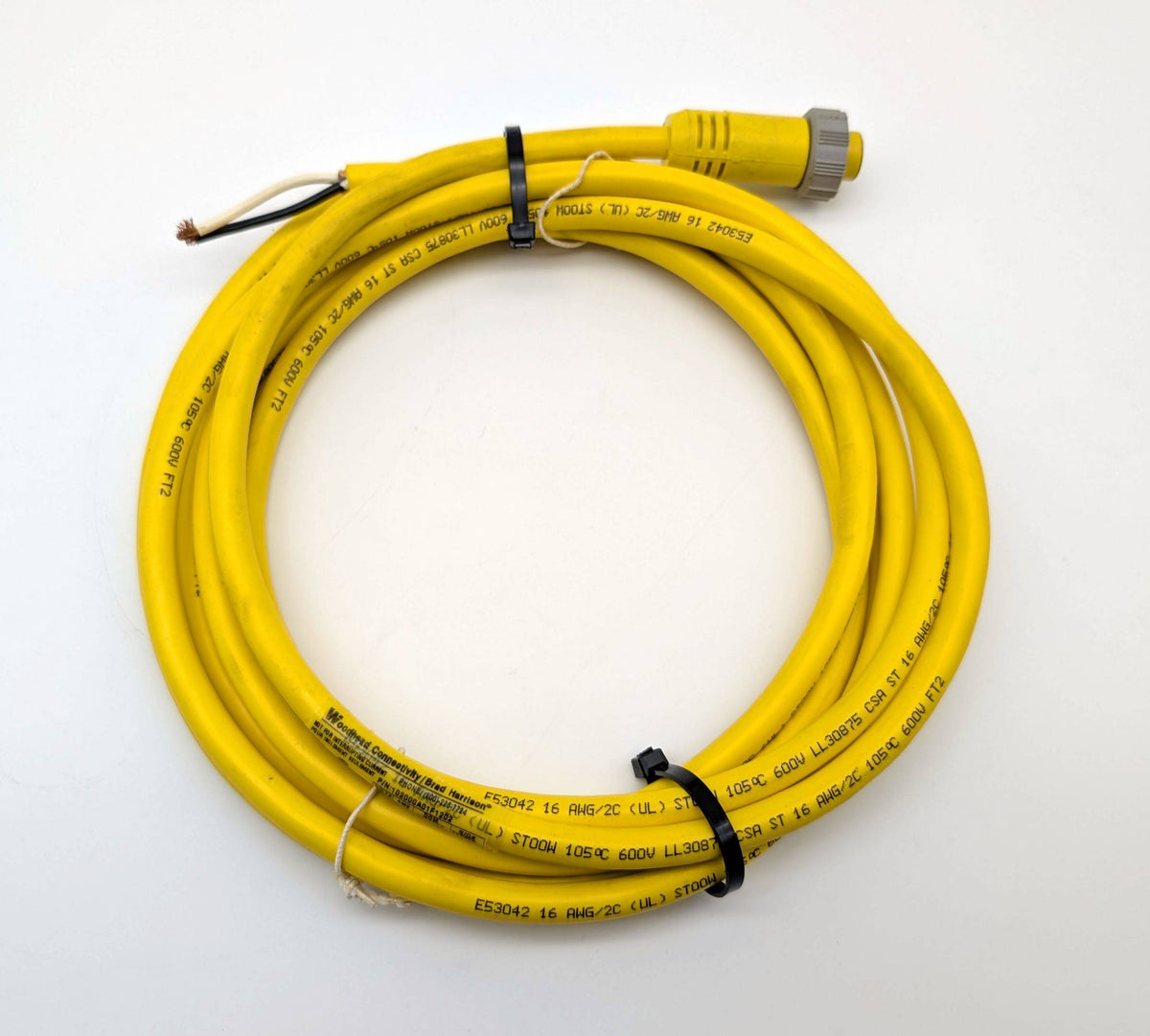 Woodhead 102000A01F1202 Quick Connect Cable 2 Pin Female to Bare 12 Fe ...