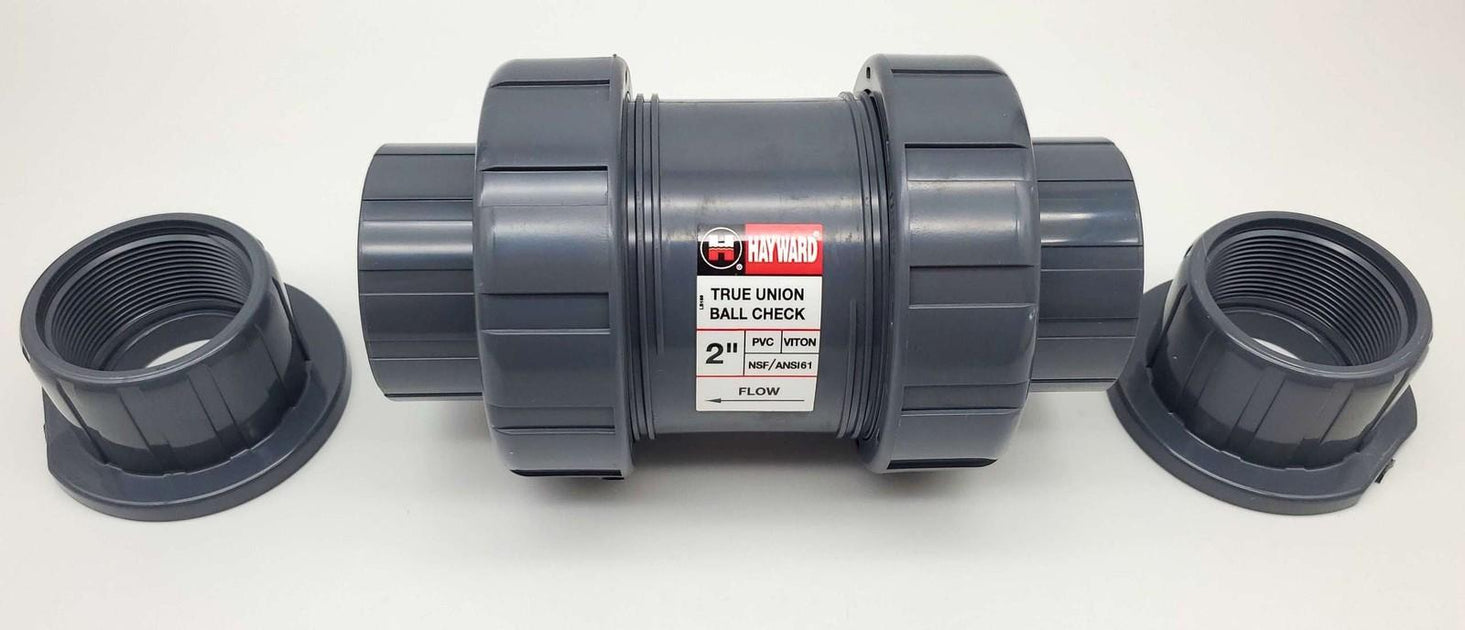 Hayward TC10200ST 2" True Union Ball Check Valve PVC FPM Seals 235 PSI ...