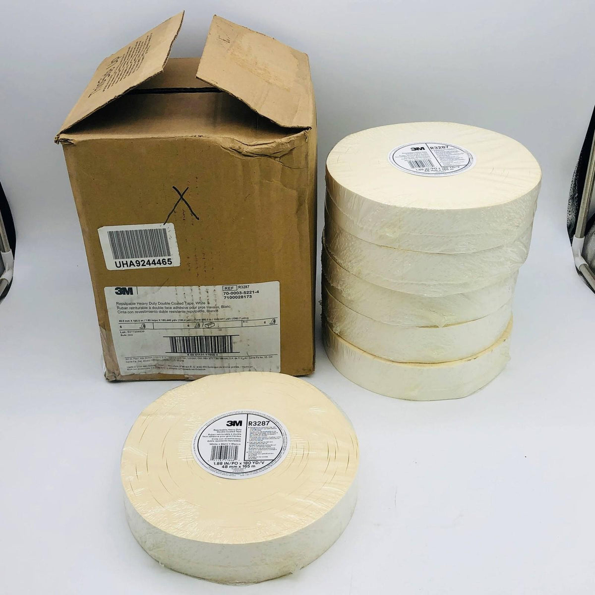 3M 17666 Repulpable Double Coated Tape Heavy Duty R3287 White 48mmx165 ...