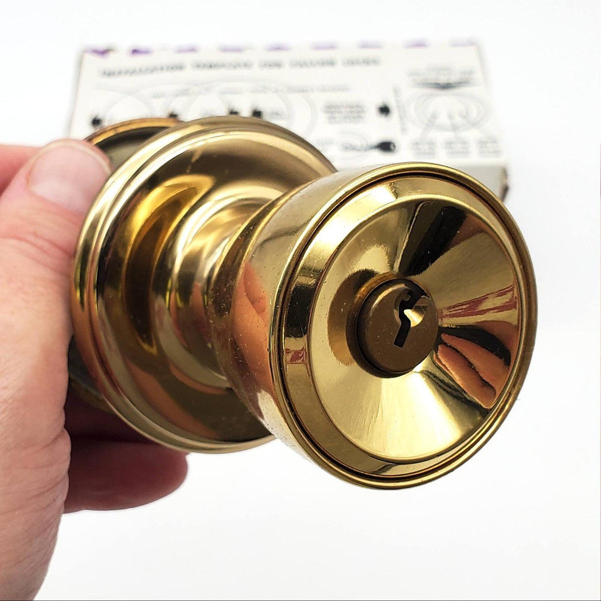 Falcon Door Knob Storeroom Lock Bright Brass 2-3/4" Backset 581 DL USA ...