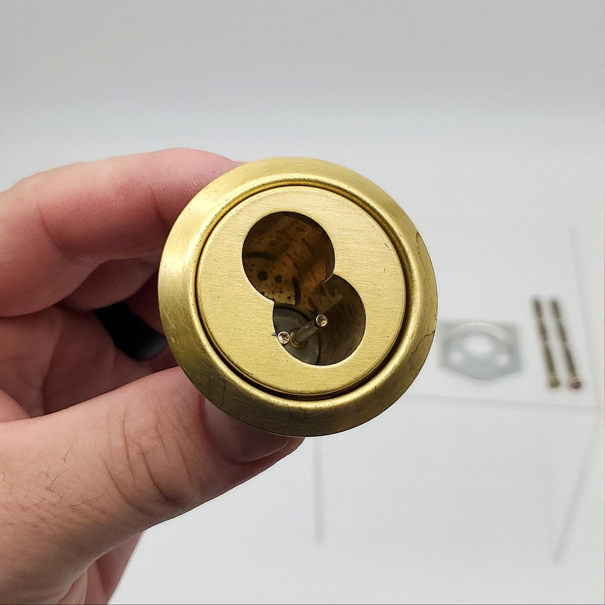 Corbin 3070-178 Rim Cylinder Housing LFIC Ready Satin Brass 606 No Cor ...