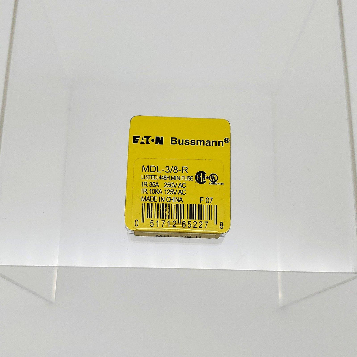 Bussmann MDL-3/8-R Fuses 0.375A 250V Slow Blow Time Delay Glass Pack o ...