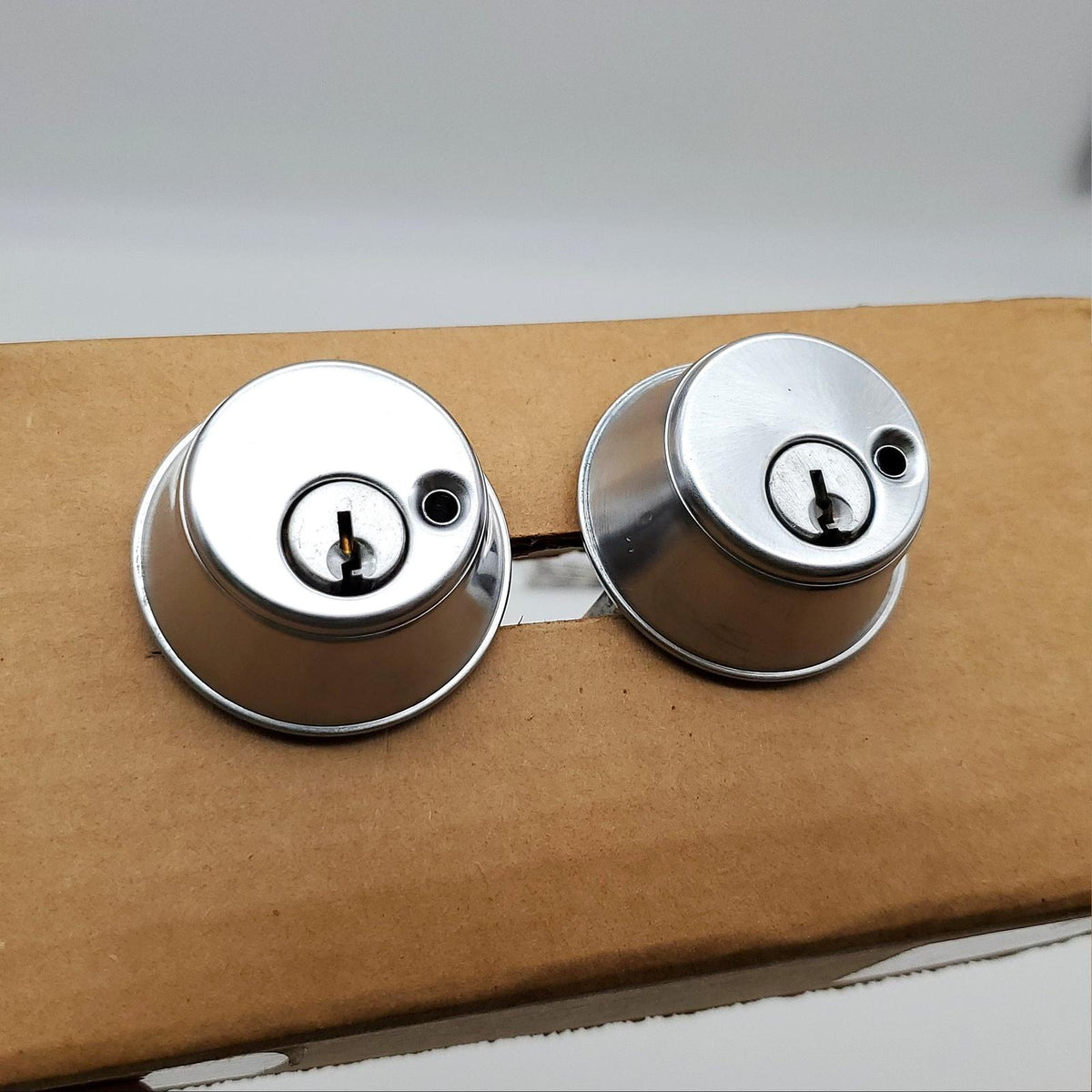 Falcon Deadbolt Double Cylinder Satin Chrome 2-3/8" Backset 930 Bore I ...