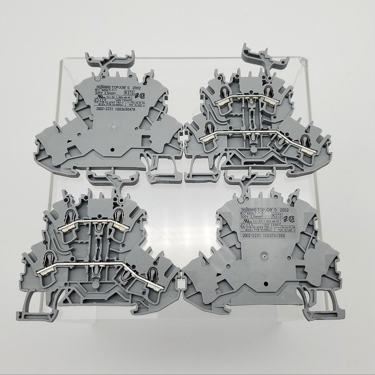 Wago 2002-2231 Double Deck Terminal Blocks 4 Conductor DIN Rail Mount ...