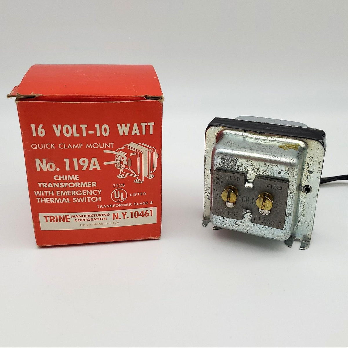 Trine No 119A Chime Transformer w/ Emergency Thermal Switch 16V 10W US ...