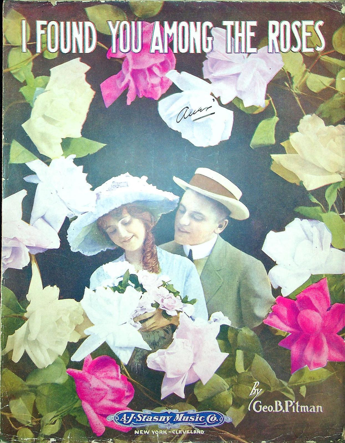 1915 I Found You Among The Roses Vintage Sheet Music Large Geo Pitman ...
