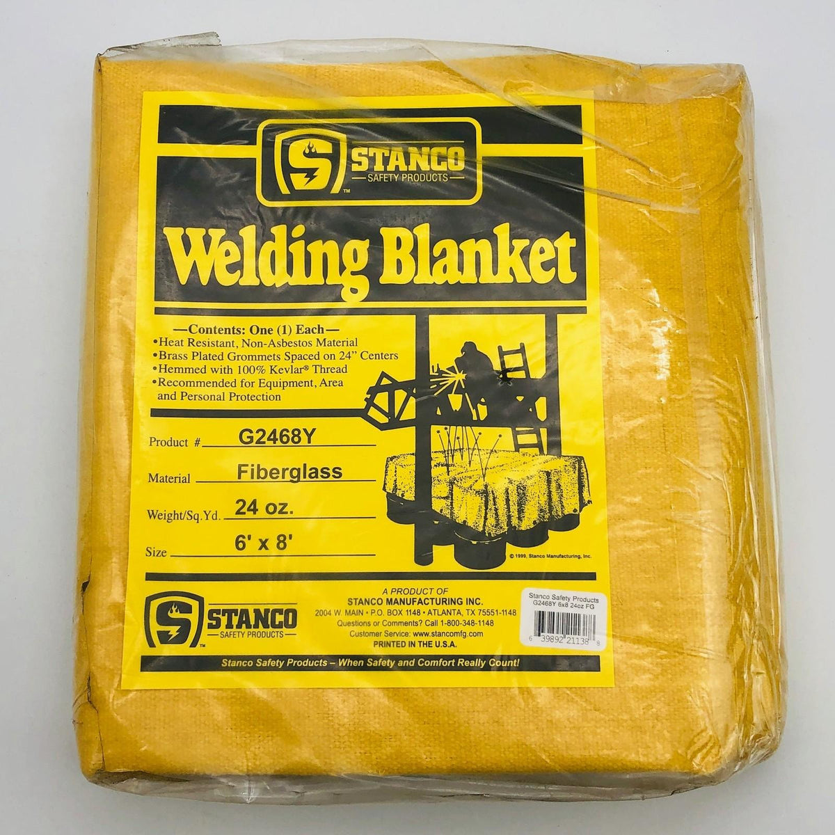 Stanco G2468Y Fiberglass Welding Blanket 24oz 6ft X 8ft Yellow — HKResale