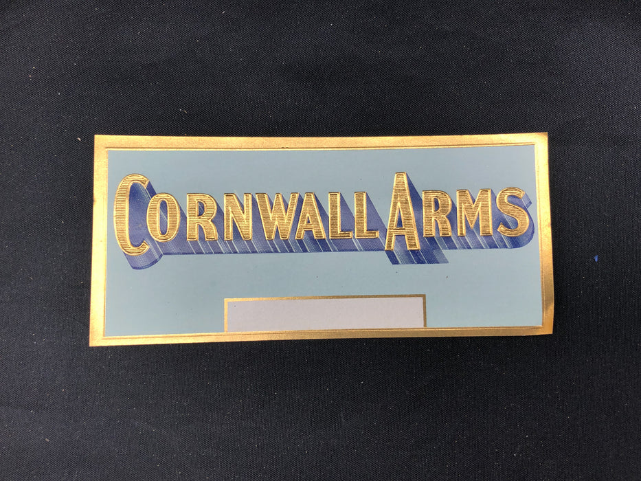 Cornwall Arms Cigar Label Box Wrapper Original Embossed Lettering Unus ...