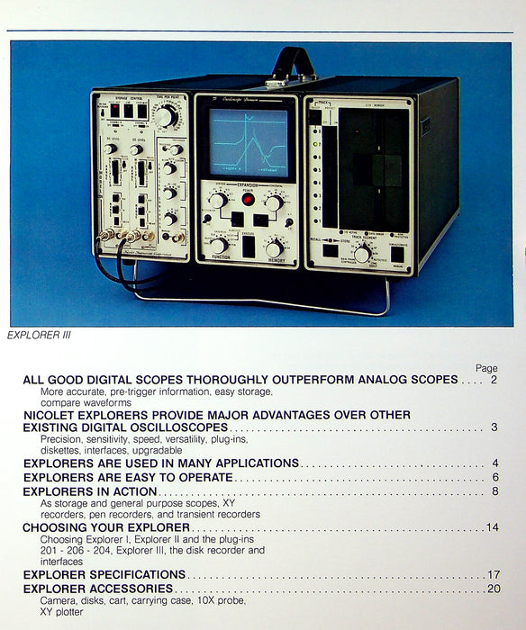 Nicolet (NIC) Explorer Digital Oscilloscopes Brochure w/ Price List ...