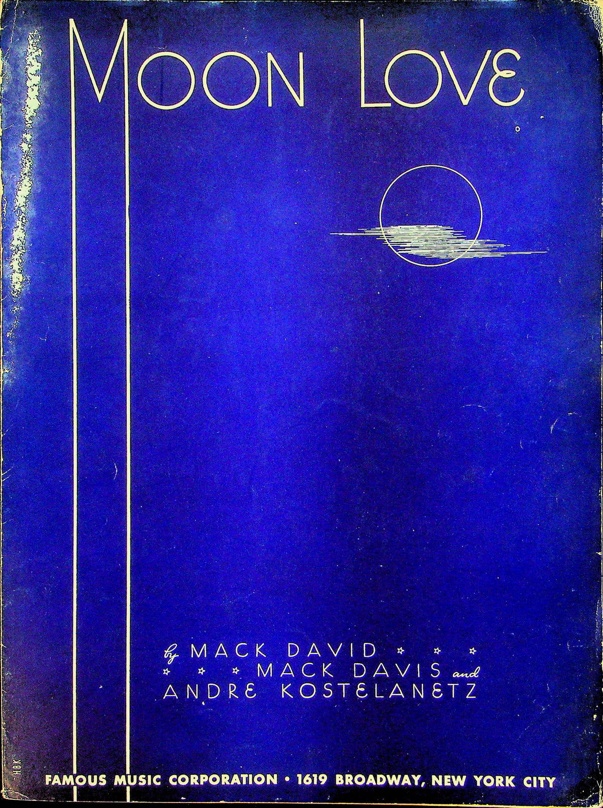 Moon Love Sheet Music Mack David Davis Kostelanetz 1939 Piano Song Tsc ...