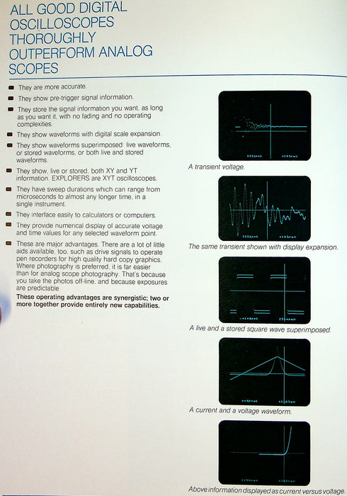 Nicolet (NIC) Explorer Digital Oscilloscopes Brochure w/ Price List ...