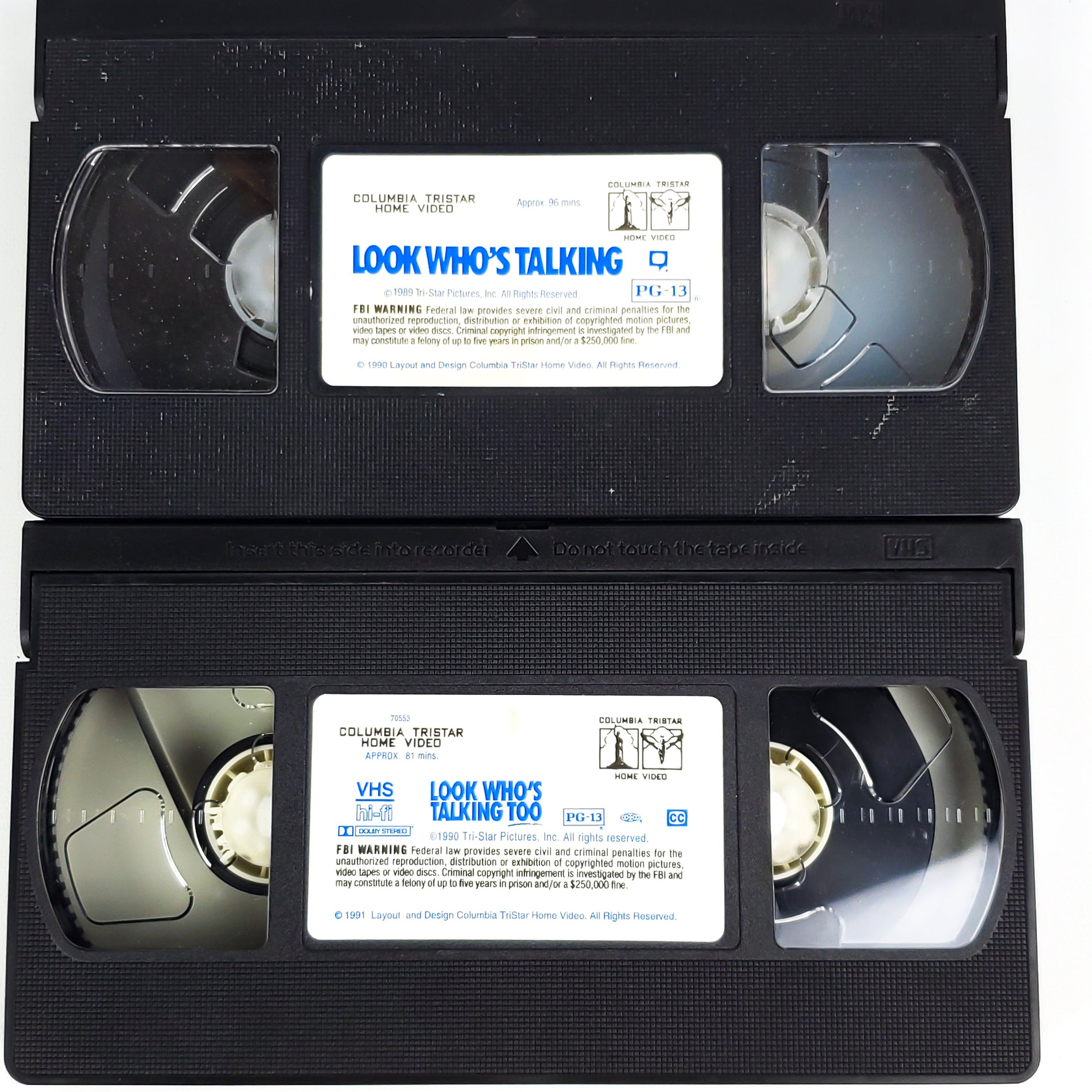 Look Who's Talking & Look Who's Talking Too VHS Movies — HKResale