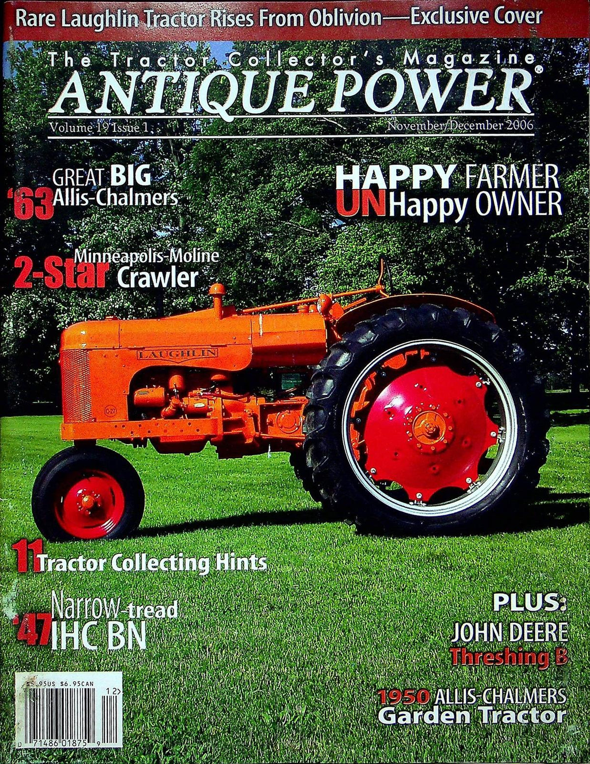 Antique Power Magazine Dec 2006 Vol 19 #1 1963 Allis-Chambers, 1952 Jo ...
