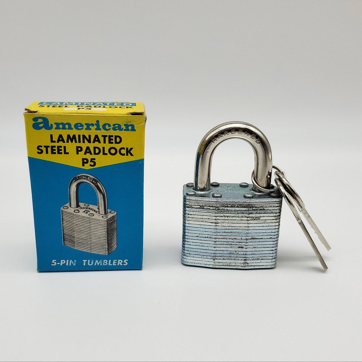 American Lock Padlock P5 Steel Body 1-1/8" L x 3/10" D Shackle Made In ...