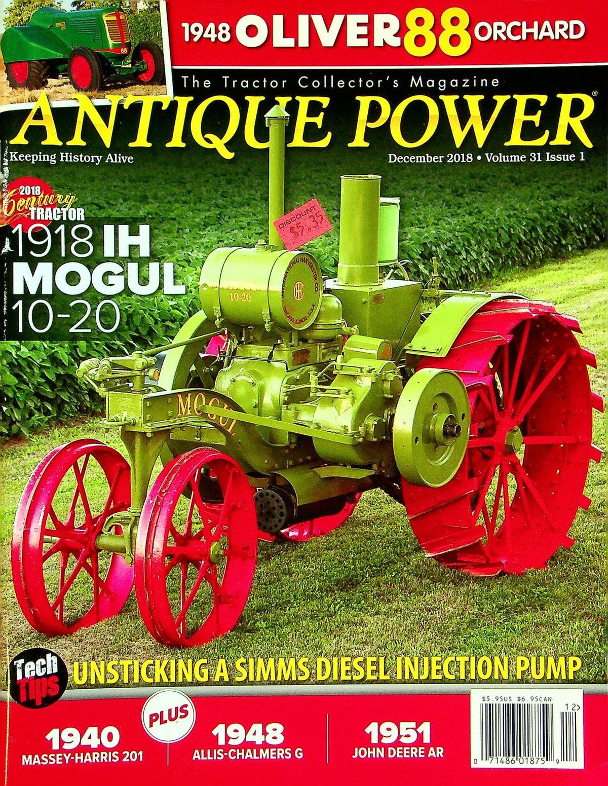 Antique Power Magazine December 2018 Vol 31 # 1 1918 IH Mogul 10-20 ...