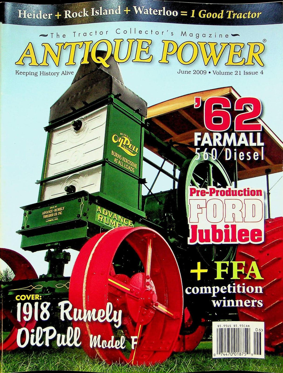 Antique Power Magazine June 2009 Vol 21 # 4 62 Farmall 560 Diesel ...