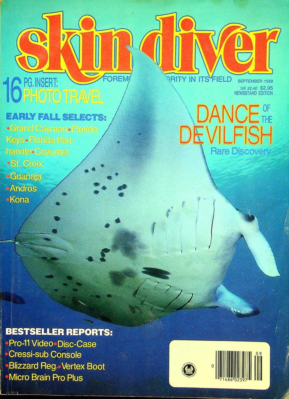 Skin Diver Magazine Sept 1989 Vol 38 No 9 Dance of the Devilfsh — HKResale