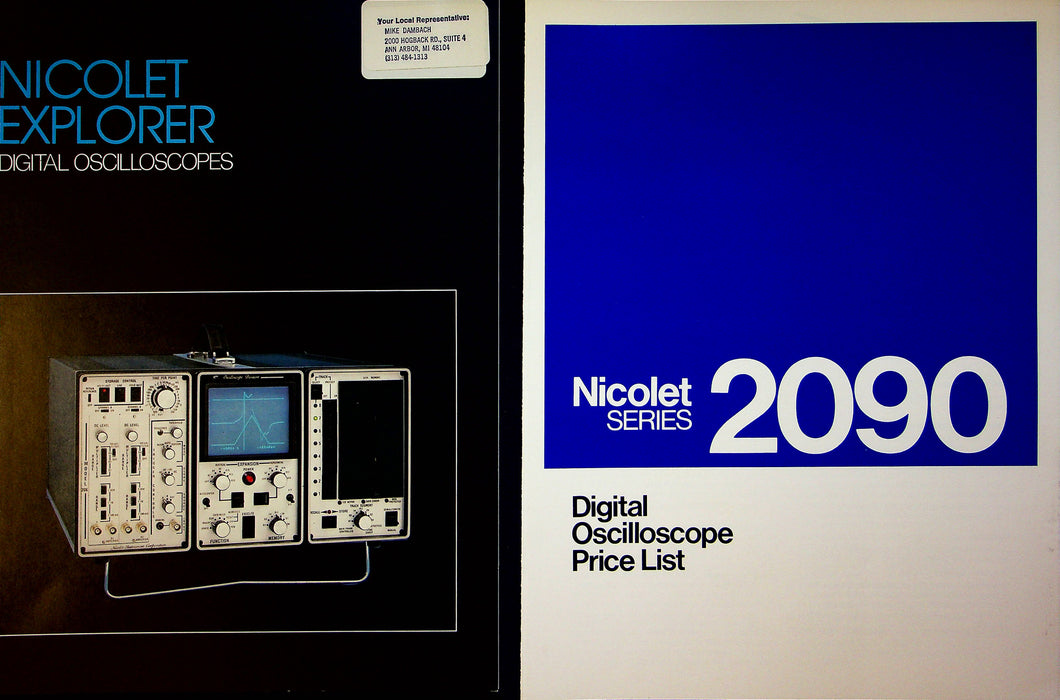 Nicolet (NIC) Explorer Digital Oscilloscopes Brochure w/ Price List ...