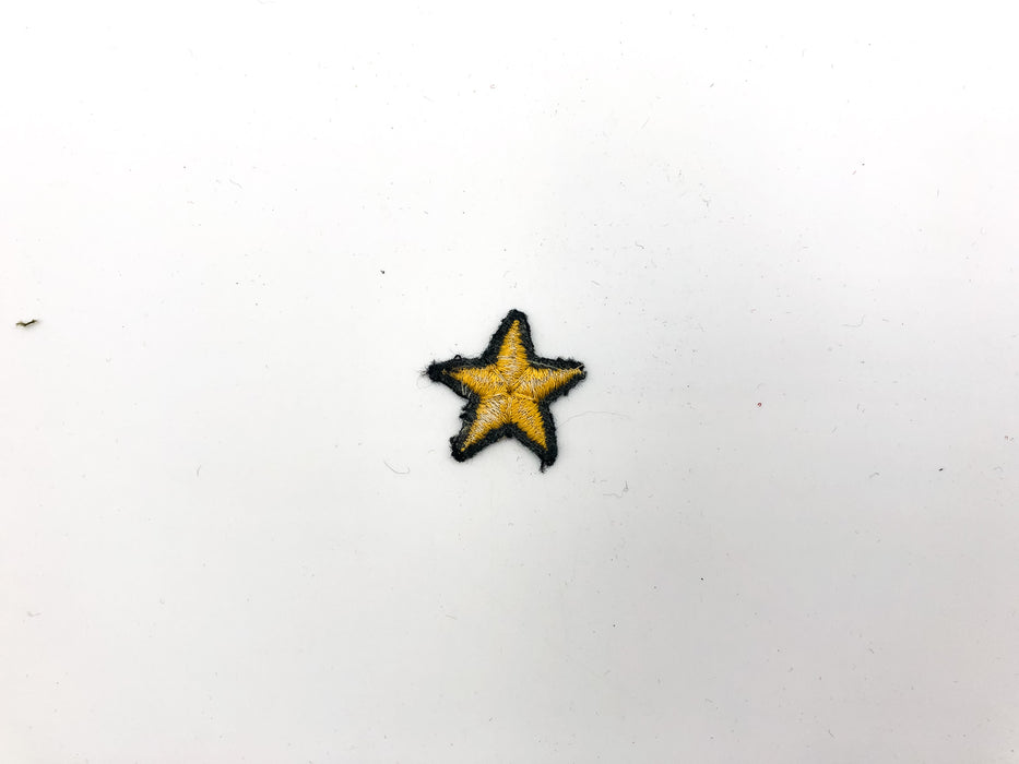 Gold Star Patch Embroidered Black Border Golden Color Military Rank St ...
