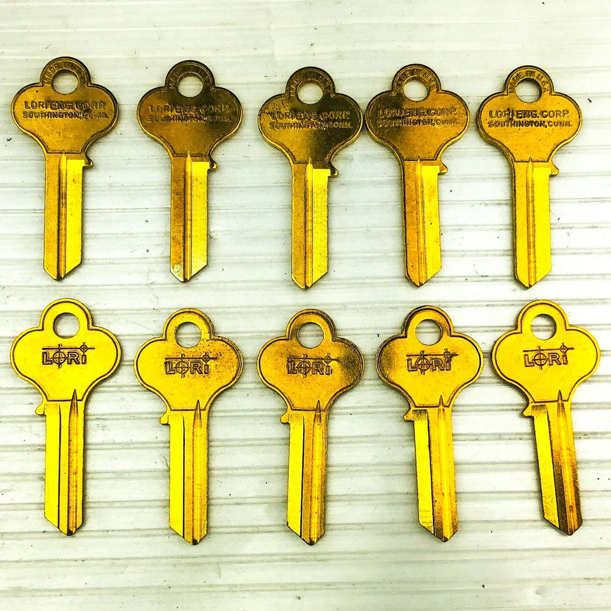 10x Lori L100 Key Blanks fits Some Eagle & Harloc Locks Brass Ilco X10 ...