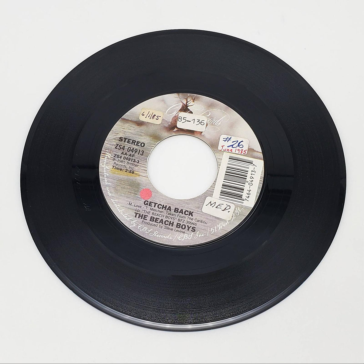 The Beach Boys Getcha Back Single Record Caribou Records 1985 ZS4 0491 ...