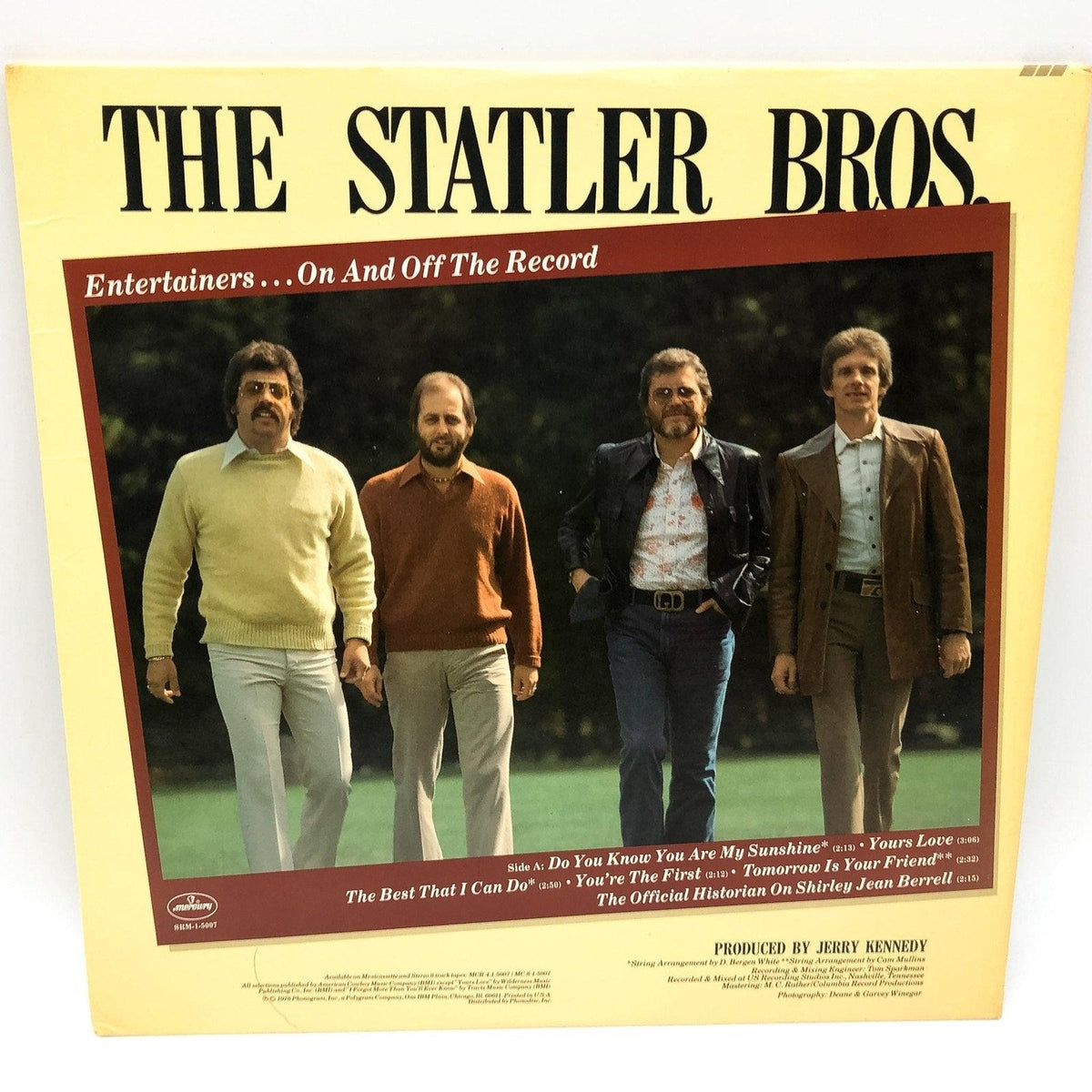 The Statler Brothers Entertainers...On and Off the Record 33 RPM LP SR ...
