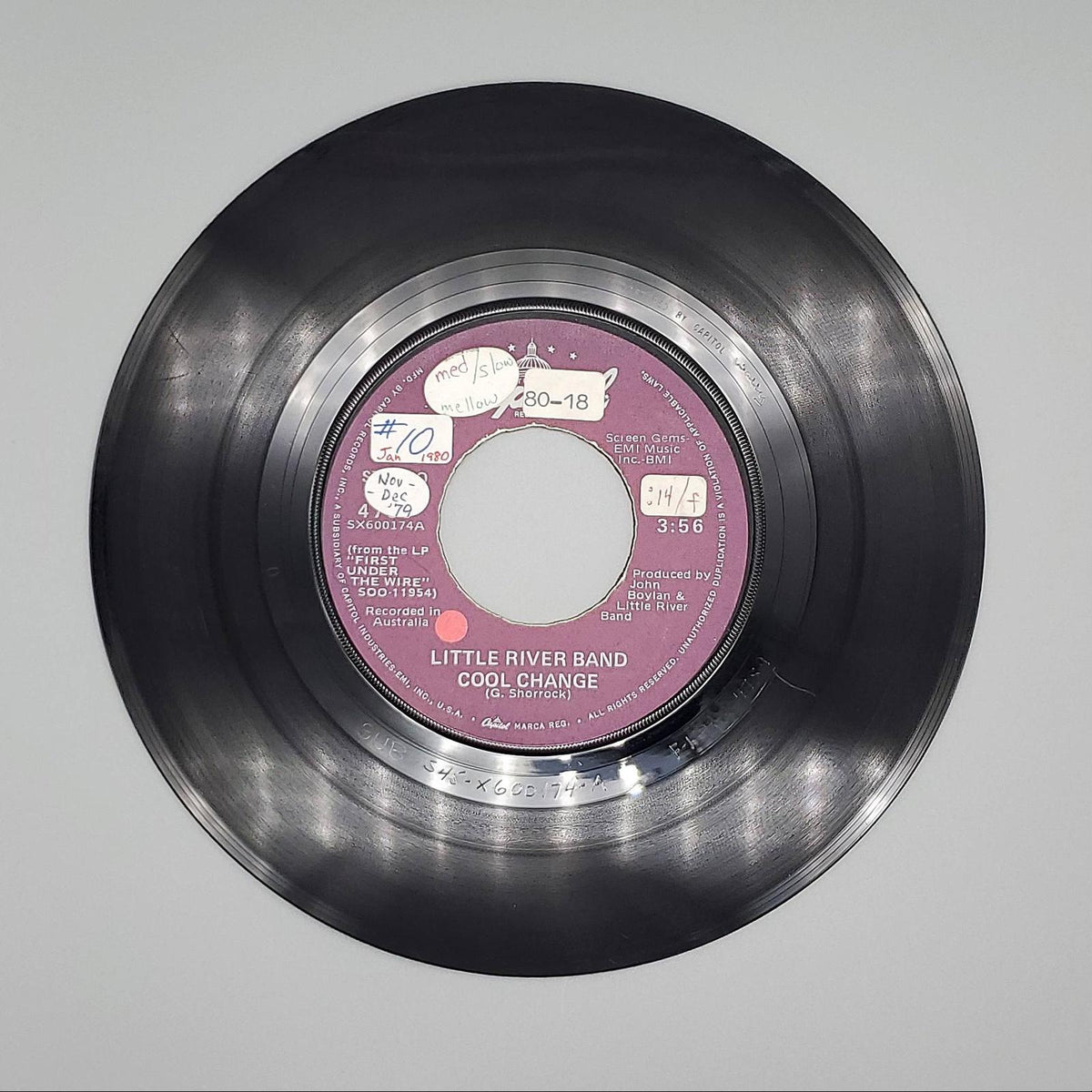 Little River Band Cool Change / Middle Man Single Record Capitol 1979 ...
