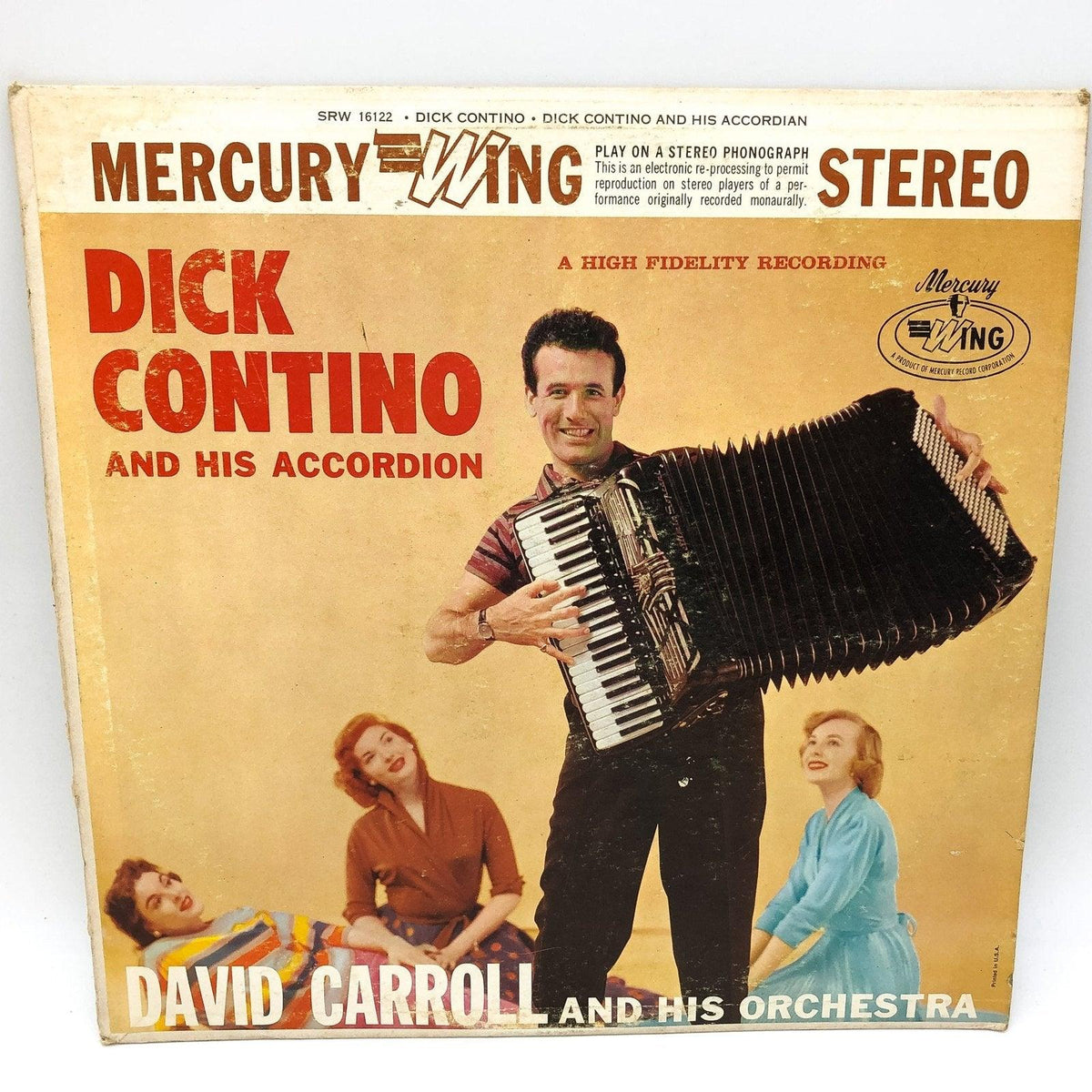 Dick Contino and His Accordion Record 33 RPM LP SRW-16122-W Wing Recor ...